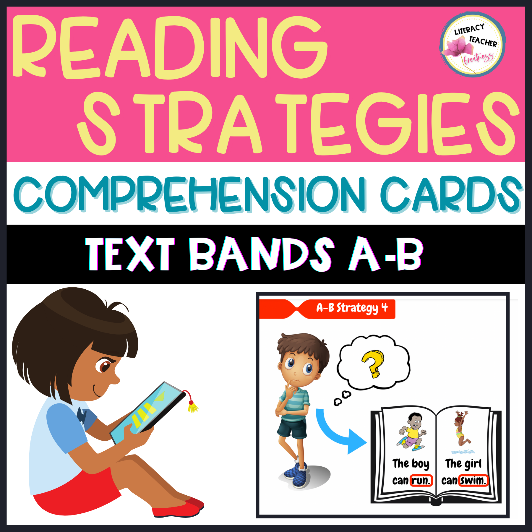 Reading Strategies in Kindergarten Cards (Levels A-B ...