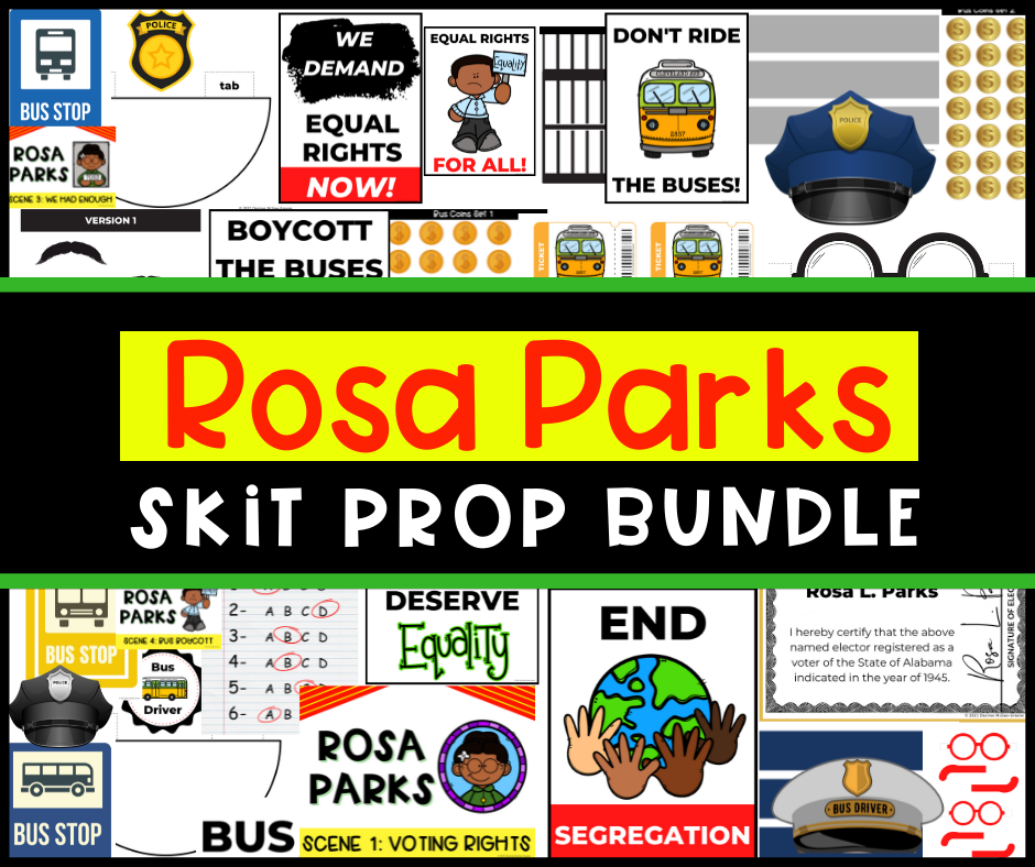 Rosa Parks Skit Props - K-5th Grade Students