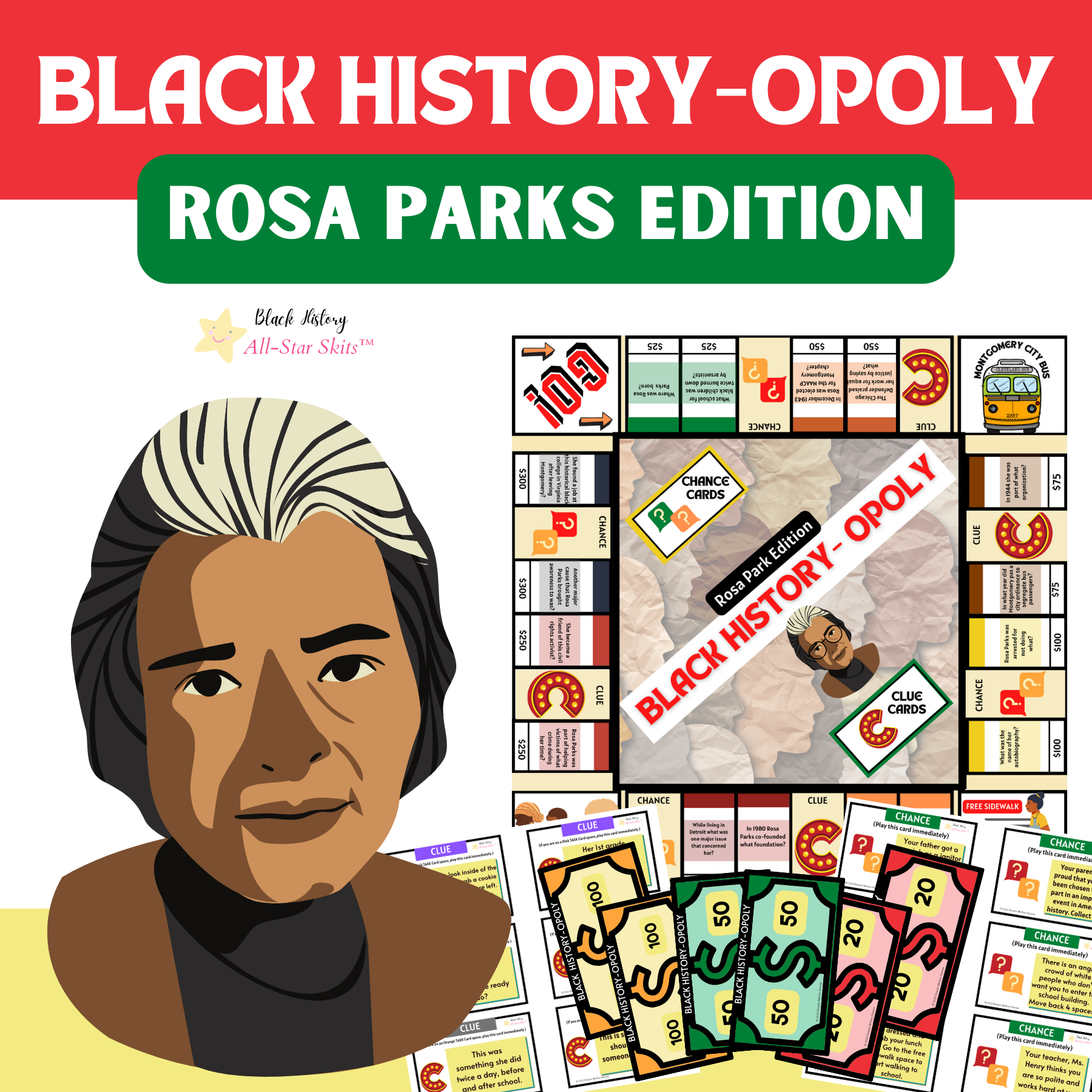Rosa Parks - Black History-OPOLY - desireemcgeegreene.com